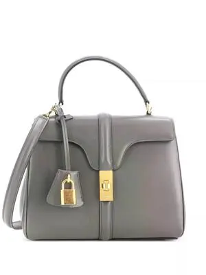 Celine 16 Top Handle Bag Smooth Calfskin Small Satchel - Grey