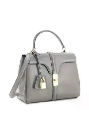 Celine 16 Top Handle Bag Smooth Calfskin Small Satchel - Grey