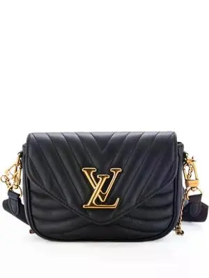 LOUIS VUITTON New Wave Multi Pochette Quilted Leather Crossbody Bag - Black
