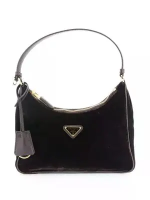 Prada Re-edition 2005 Velvet Mini Shoulder Bag - Brown