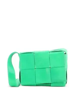 Bottega Veneta Cassette Maxi Intrecciato Leather Candy Crossbody Bag - Green