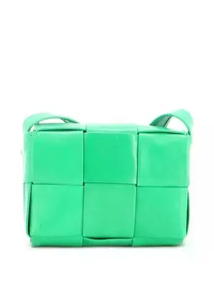 Bottega Veneta Cassette Maxi Intrecciato Leather Candy Crossbody Bag - Green