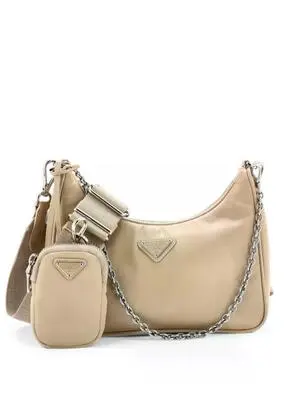 Prada Re-edition 2005 Shoulder Bag Tessuto Small Crossbody Bag - Neutrals