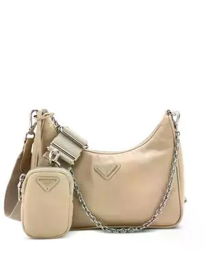Prada Re-edition 2005 Shoulder Bag Tessuto Small Crossbody Bag - Neutrals