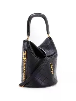 Saint Laurent Gaby Chain Quilted Leather Mini Bucket Bag