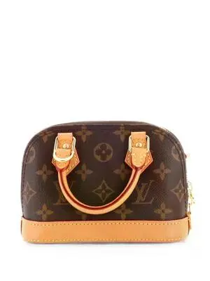 LOUIS VUITTON Alma Handbag Monogram Canvas Nano Satchel - Brown