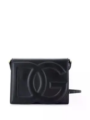 Dolce & Gabbana Dg Logo Leather Shoulder Bag - Black