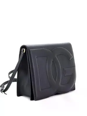 Dolce & Gabbana Dg Logo Flap Leather Small Crossbody Bag - Black