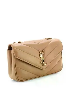 Saint Laurent Loulou Nm Shoulder Bag Matelasse Chevron Leather Small Crossbody Bag - Neutrals