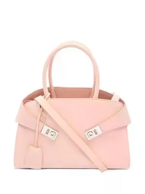FERRAGAMO Ferragamo Small Hug Leather Tote Bag Pink