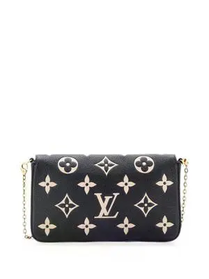 LOUIS VUITTON Felicie Pochette Monogram Empreinte Giant Crossbody Bag - Black