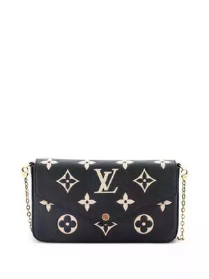 LOUIS VUITTON Felicie Pochette Bicolor Monogram Empreinte Giant Crossbody Bag - Black