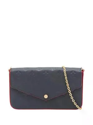 LOUIS VUITTON Monogram Empreinte Pochette Felicie Crossbody Bag - Blue