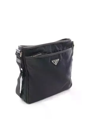 Prada Enamel Triangle Logo Shoulder Bag