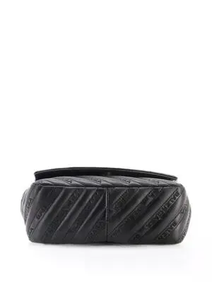 Balenciaga Bb Chain Round Shoulder Bag Embossed Leather Small Crossbody Bag