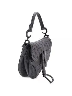 Dior Saddle Handbag Oblique Embossed Calfskin Mini Shoulder Bag