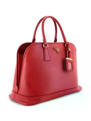 Prada Open Promenade Saffiano Leather Tote Bag - Red