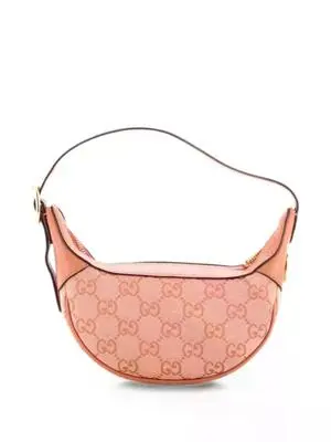 Gucci Ophidia Half Moon Bag Gg Canvas With Leather Mini Hobo Bag