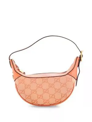 Gucci Ophidia Half Moon Bag Gg Canvas With Leather Mini Hobo Bag