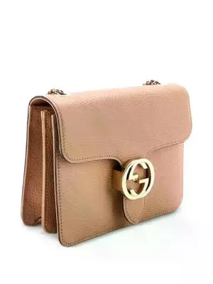 Gucci Interlocking Leather Small Shoulder Bag - Neutrals
