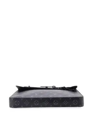 LOUIS VUITTON Pochette Steamer Monogram Eclipse Canvas Clutch Bag