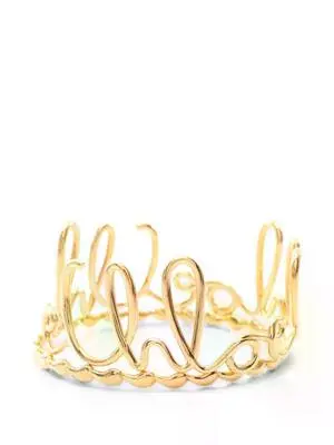 Chloé 2010s Logo-script Bangle Bracelet Set - Gold