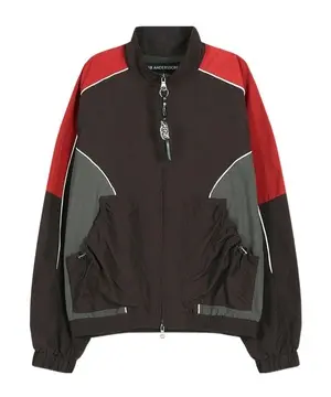 Andersson Bell Color-blocked Zip-up Jacket - Red/brown