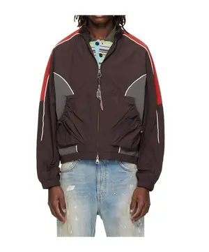 Andersson Bell Color-blocked Zip-up Jacket - Red/brown
