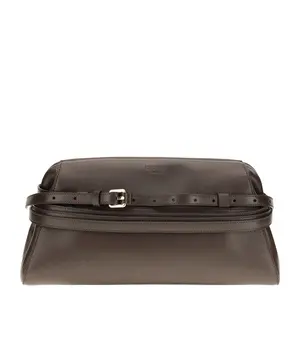 Moschino Moschino Buckle-Detail Leather Clutch Bag No