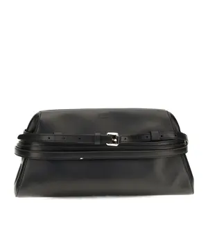 MOSCHINO Moschino Buckle-Detail Leather Clutch Bag
