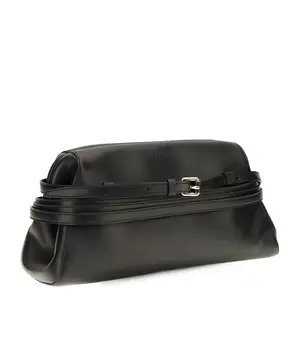 Moschino Buckle-detail Leather Clutch Bag