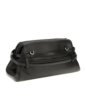 Moschino Buckle-detail Leather Clutch Bag