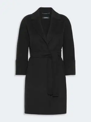 Max Mara S MAX MARA Wide-Fit Belted Wool Coat Nero