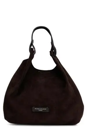 GIANNI CHIARINI Suede Tote Handbag 12 Cm X 27 Cm X 24 Cm - Brown