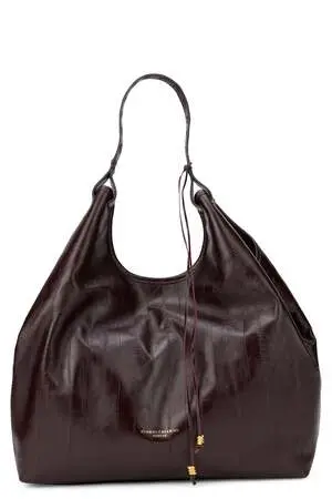 GIANNI CHIARINI Calfskin Leather Tote Handbag - Brown