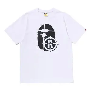 A BATHING APE Hunting Ape Head T-shirt 'white - Black
