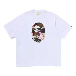 A BATHING APE Hybrid Camo Ape Head Relaxed Fit T-shirt - White