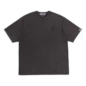 A BATHING APE Garment Dyed One Point Relaxed Fit T-shirt - Black