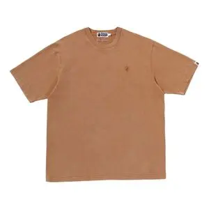 A BATHING APE Garment Dyed One Point Relaxed Fit T-shirt - Brown