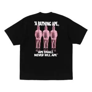 A BATHING APE Shark Seijin Logo T-shirt 'black - White