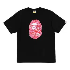 A BATHING APE A Bathing Ape Resort Ape Head Relaxed Fit T-shirt 'black' Black/red