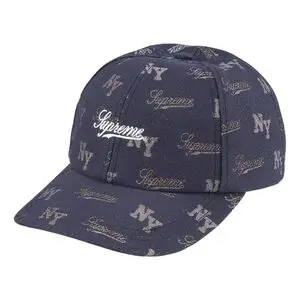 Supreme Monogram 6-panel Cap - Navy