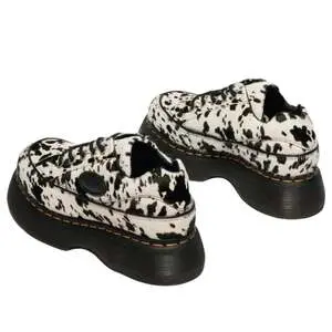 Dr. Martens Dalmatian Hair-on Leather Lace Up Platform Shoes