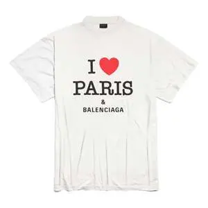 Balenciaga Oversized I Love Paris T-shirt - White