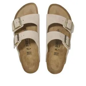 BIRKENSTOCK Arizona Buckled Suede Sandals - Sandcastle