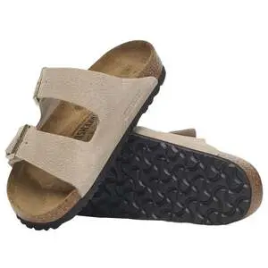 BIRKENSTOCK Arizona Buckled Suede Sandals - Sandcastle
