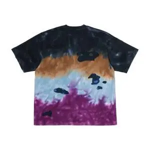 A BATHING APE Color Camo Tie Dye Destroyed Multi Logo Relaxed Fit T-shirt - Black