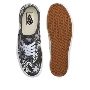 VANS Authentic Floral Print Lace-up Sneakers - Black/white