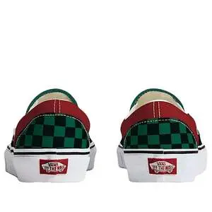 VANS Classic Slip-on Checkerboard - Green/red