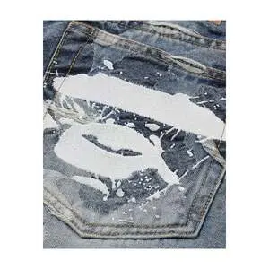 A BATHING APE Solid Camo Jacquard Denim Pants